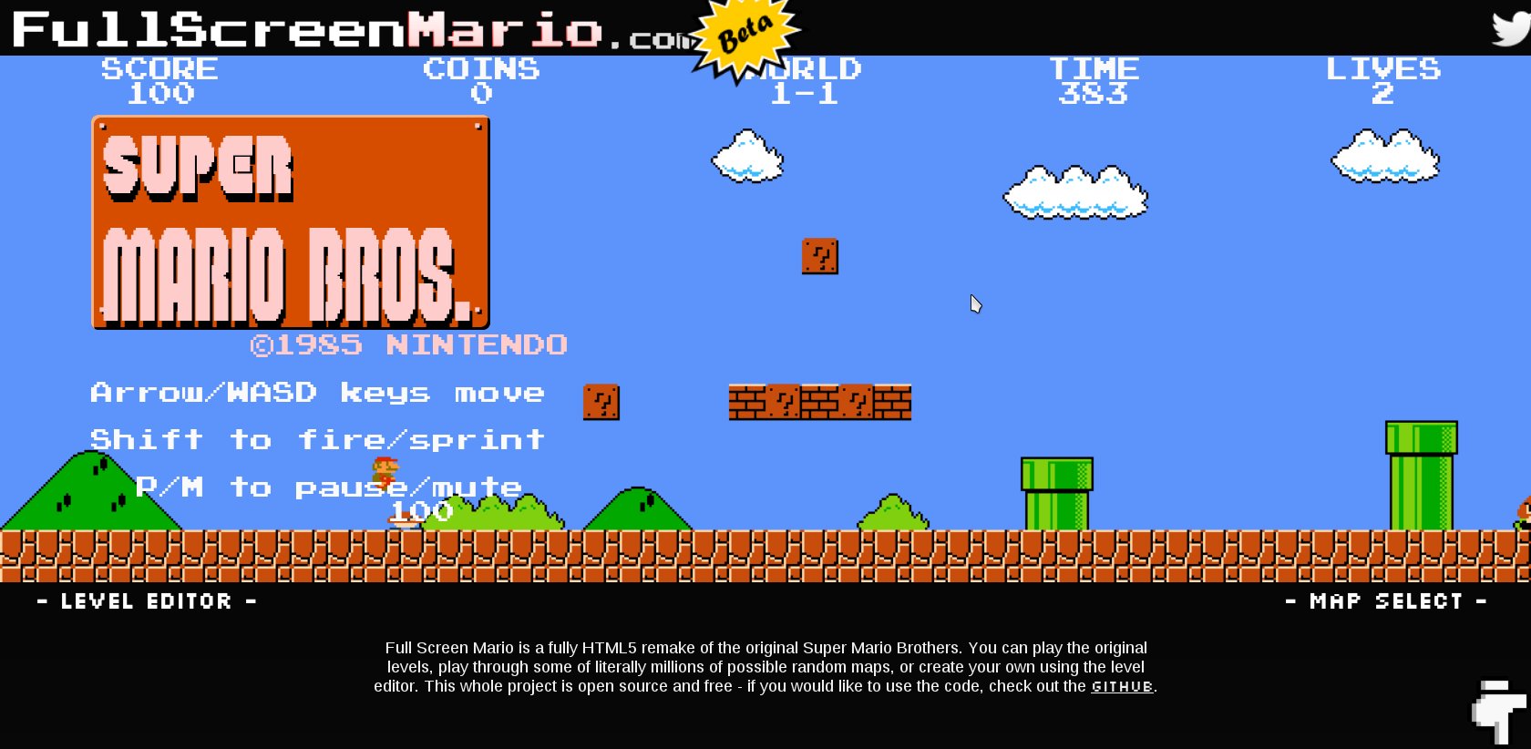 Full Screen Mario: remake de Super Mario Bros en HTML5 – La mirada del ...