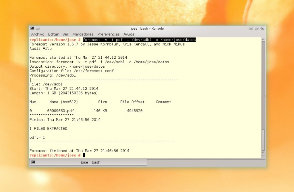 Recuperar datos del disco duro y memorias externas con Foremost – La ...
