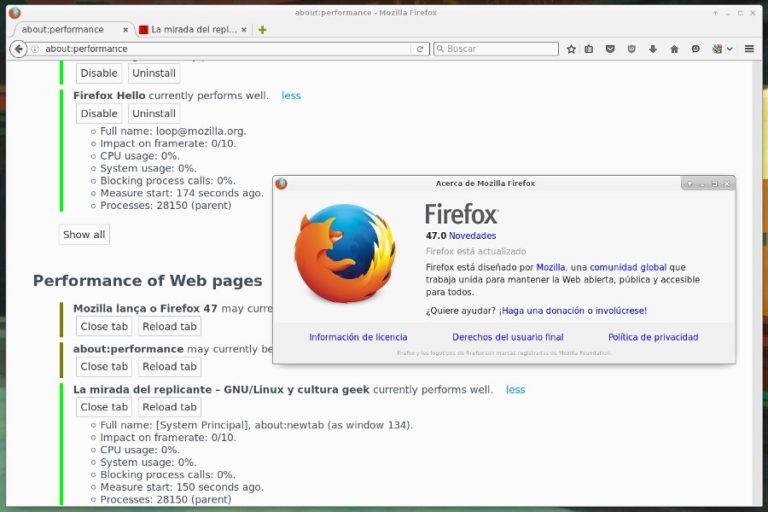 Firefox 47 mejora la monitorización del rendimiento – La mirada del replicante